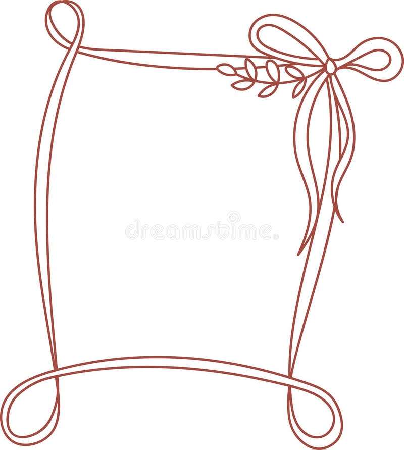 Lined Vintage Frame with Bow Stock Illustration - Illustration of ...