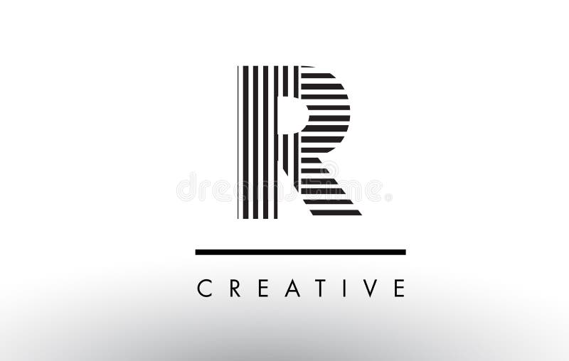 Linee in Bianco E Nero Lettera Logo Design Della R Illustrazione ...