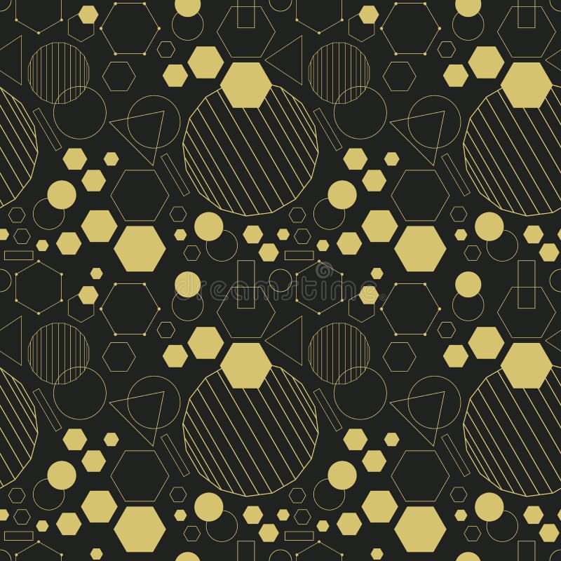 Linee E Forme Geometriche Isolate Dorate Simili a Colori Dense Icone Di ...