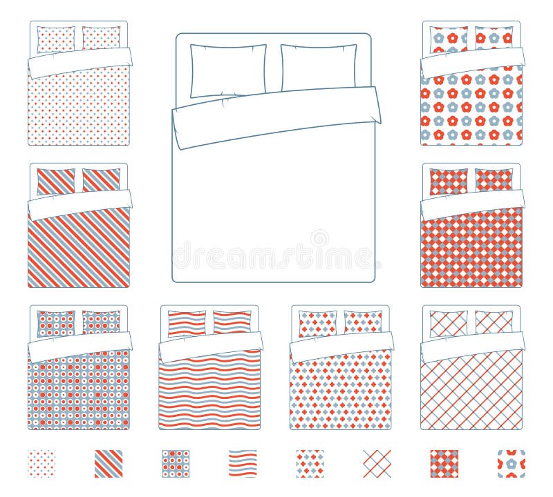 Linen and Bedding, Duvet Vector Textile Patterns Template Stock Vector ...