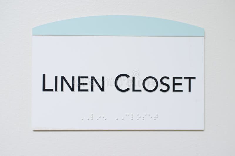 Linen Closet Sign stock photo. Image of closet, hamper - 25842432