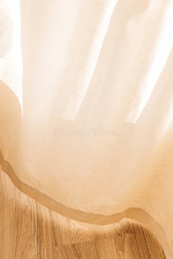 Linen Curtain Moving with a Wind, Morning Light Stock Image - Image of ...