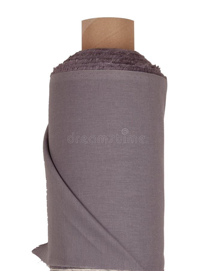 Linen Fabric in Roll Isolated Stock Image - Image of industry, color ...