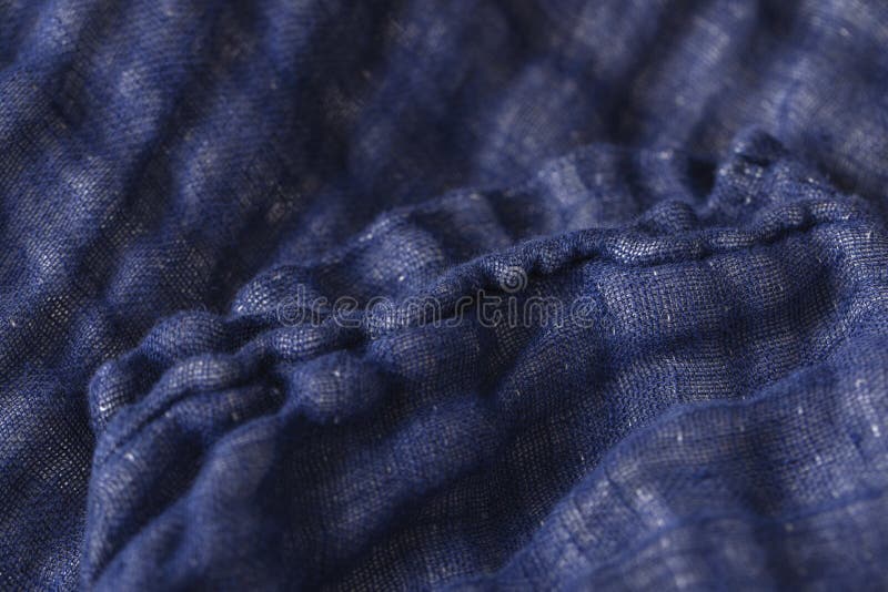 Linen Fabric Texture Macro Close Up in Blue Shades. Stock Photo - Image ...