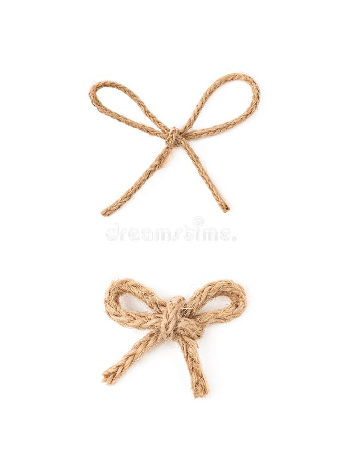 Linen Rope Bow Knot Isolated Stock Image - Image of jute, nautical ...