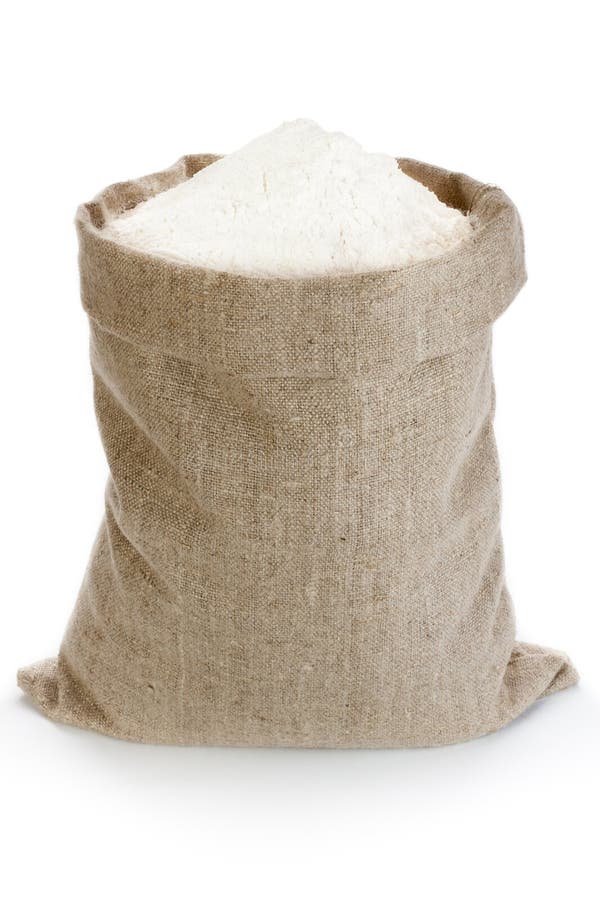 Linen sack with flour stock image. Image of utensil, baking - 35084859
