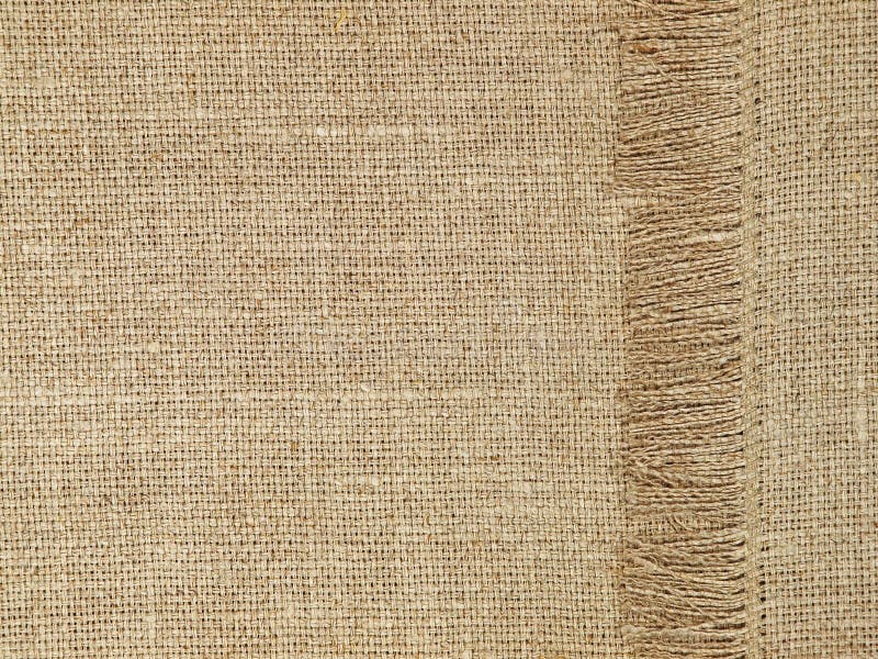Linen Texture Pattern with Fringe As Background. Stock Image - Image of ...