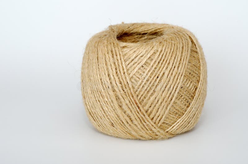 Linen Twine on a Reel on a White Background Stock Image - Image of ...