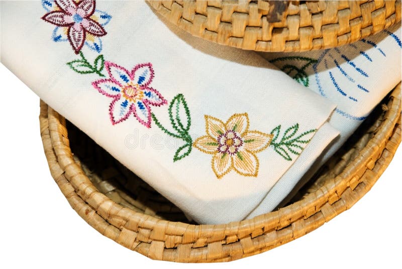Linen in Wicker Basket stock photo. Image of colors, abstract - 7663964