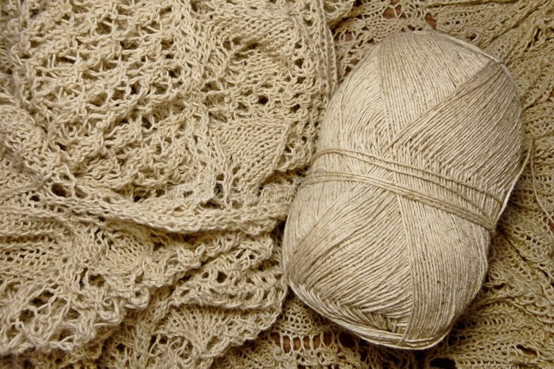 Linen Yarn in a Skein. Close-up. Knitting Stock Image - Image of ...