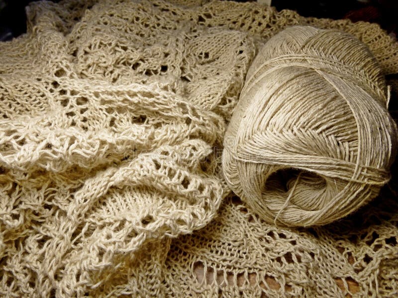 Linen Yarn in a Skein. Close-up. Knitting Stock Image - Image of ...
