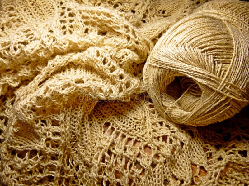 Linen Yarn in a Skein. Close-up. Knitting Stock Photo - Image of ...