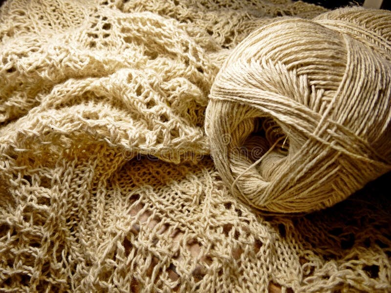 Linen Yarn in a Skein. Close-up. Knitting Stock Image - Image of craft ...