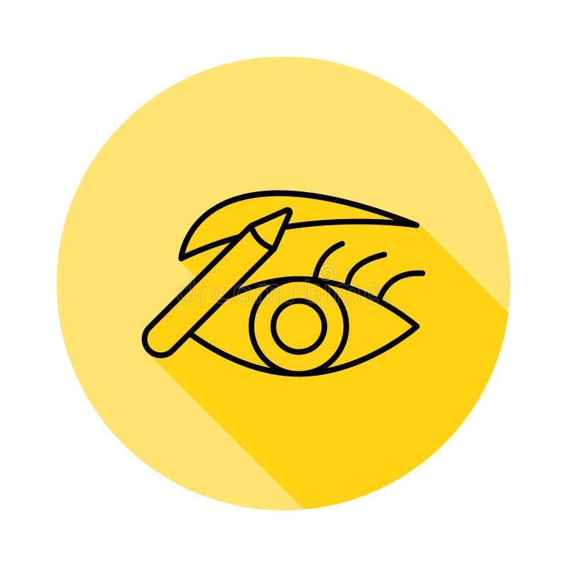 Liner, Eye Outline Icon in Long Shadow Style Stock Illustration ...