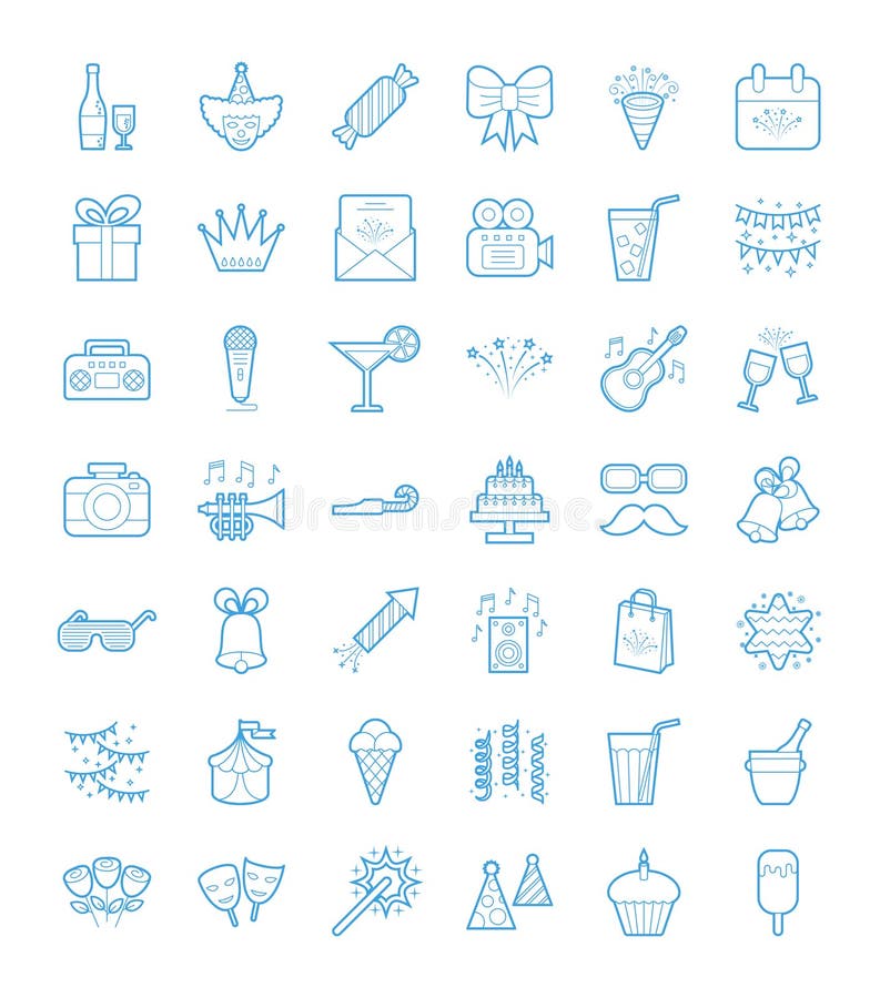 Liner party icons stock illustration. Illustration of holiday - 191066014