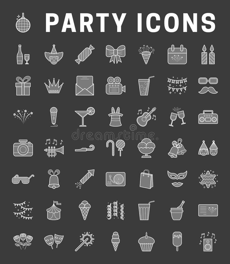 Liner party icons stock illustration. Illustration of candle - 191066026