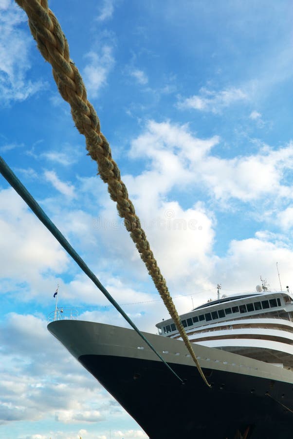 Liner on the rope stock image. Image of clouds, luxury - 12410441