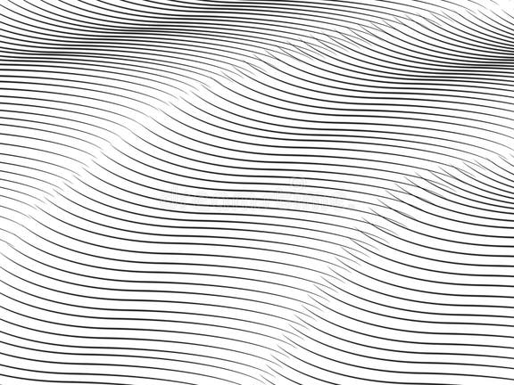 Lines Abstract Background Black and White Wavy Pattern. Abstract ...