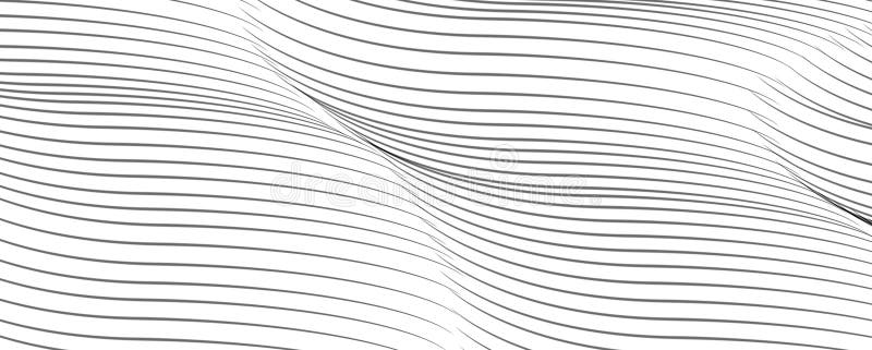 Lines Abstract Background Black and White Wavy Pattern. Abstract ...