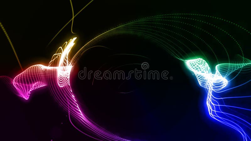 Lines Abstract. Looped Animation. Wave Pattern. Dotted Lines. Neon ...