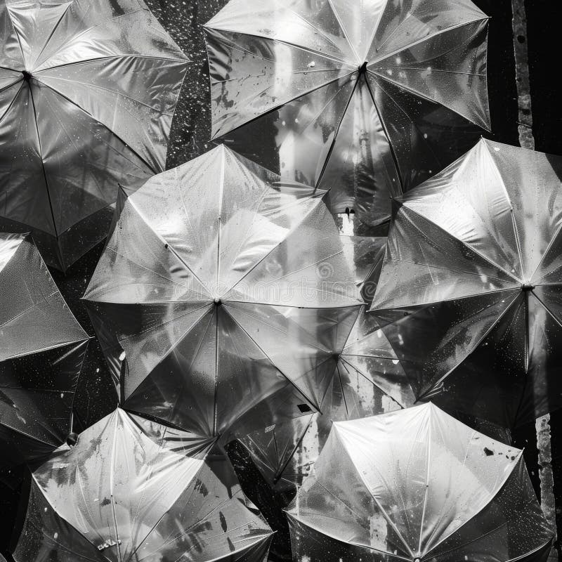 The Lines and Angles of Multiple Umbrellas Forming a Geometric Pattern ...