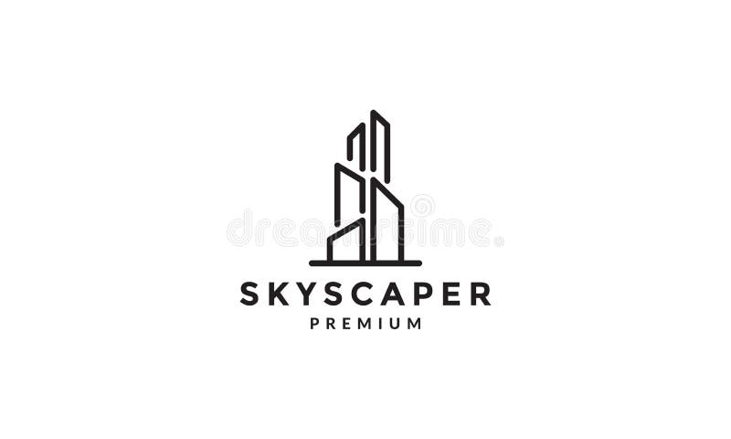 Lines Art Modern Skyscraper Logo Symbol Vector Icon Illustration ...