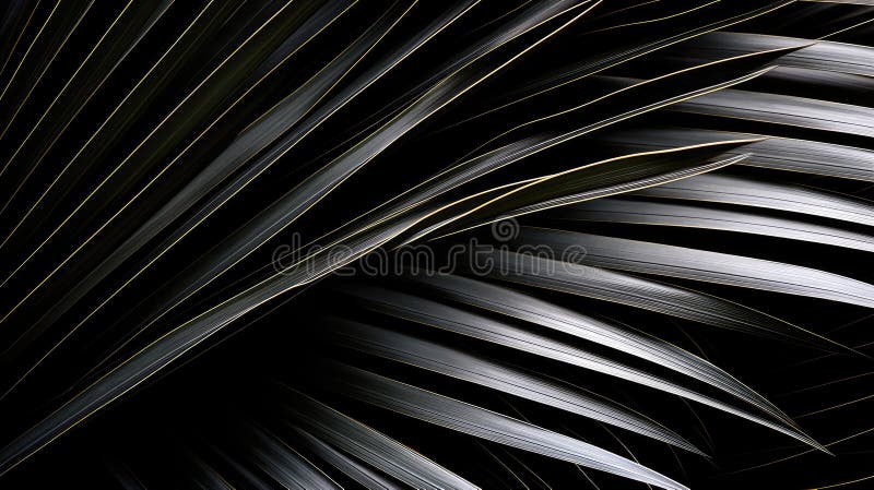 Lines black palm leaves stock illustration. Illustration of shapes ...