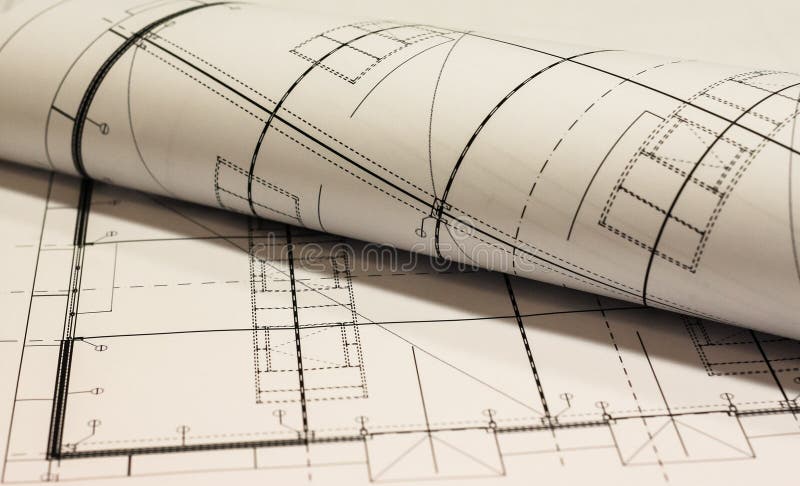 Lines on the blueprint stock photo. Image of engenieer - 134465850