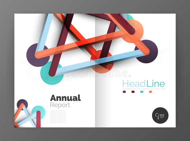 Lines and Circles, Modern Abstract Business Annual Report Template ...