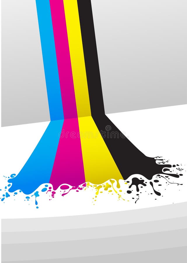 Lines of CMYK paint stock vector. Illustration of leak - 8957374