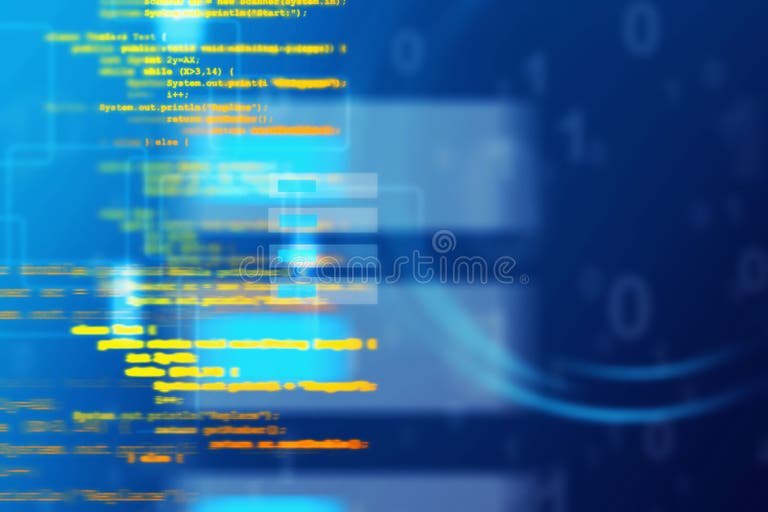 Lines of Code and Abstract Digital Interface Stock Illustration ...