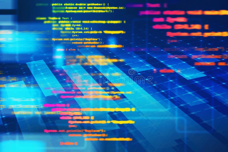 HTML Code Programming Software Background. 3D Render Stock Illustration ...