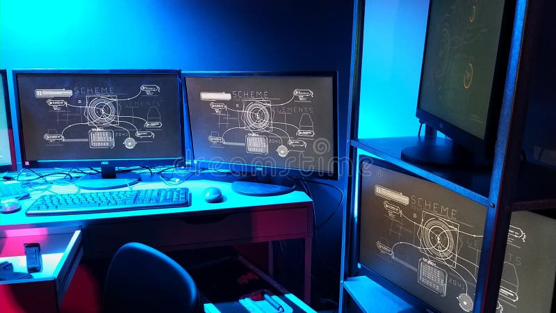 Lines of Code Running on Computer Screens in Data Center Stock Photo ...