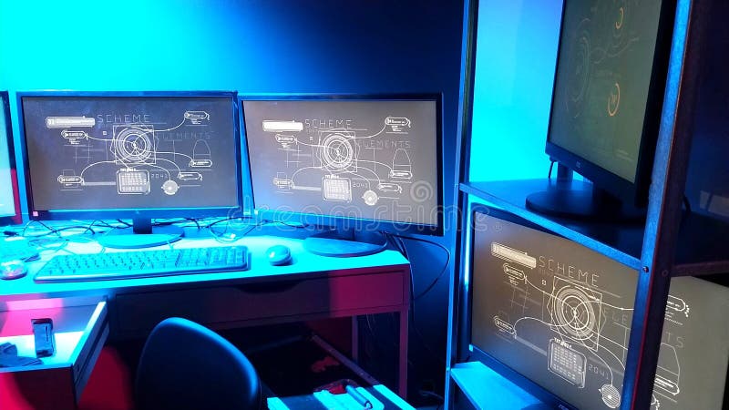 Lines of Code Running on Computer Screens in Data Center Stock Photo ...