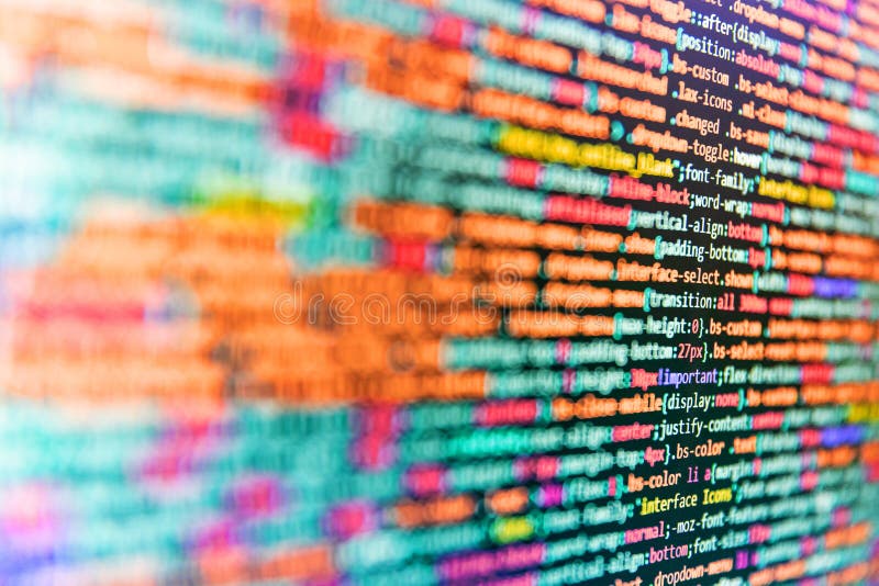 Lines Of Code Of A Software With Several Colors Programming Source Code Abstract Screen Of