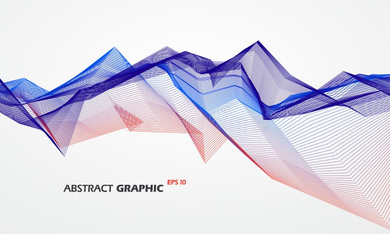 Lines in Color Gradient Make Up the Graphic of an Abstract Mountain ...