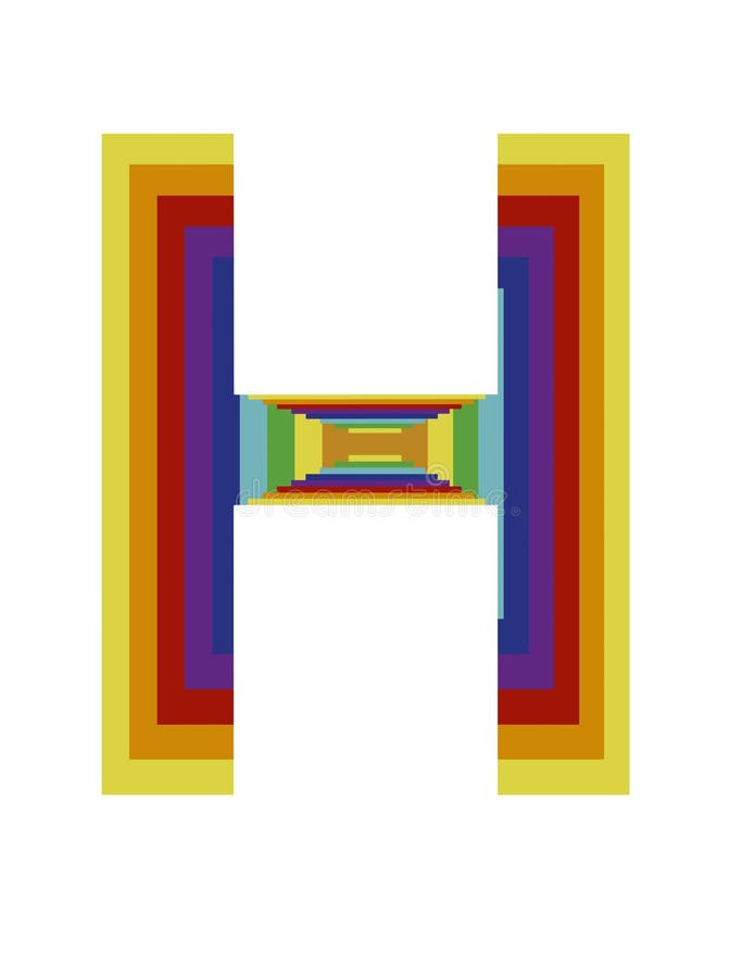 Lines with the Colors of the Rainbow Forming the Letter H Stock ...