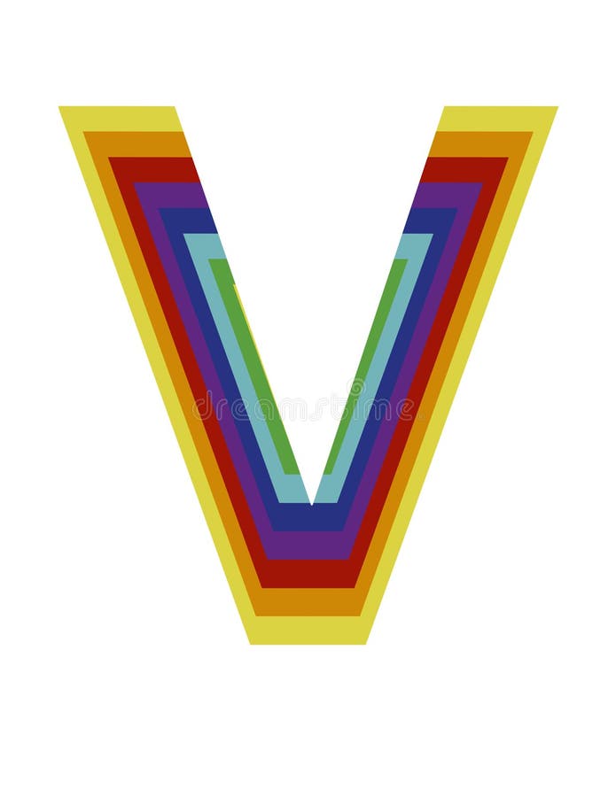 Letter V Rainbow Stock Illustrations – 761 Letter V Rainbow Stock ...