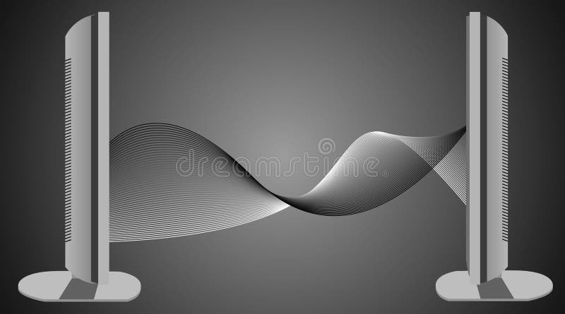 Lines coming from tv to tv stock vector. Illustration of receiver - 5756289