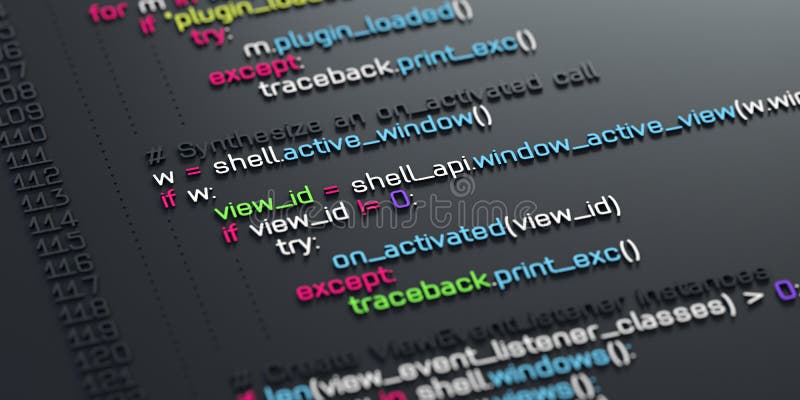 3D Illustration. Lines of Code Stock Illustration - Illustration of ...