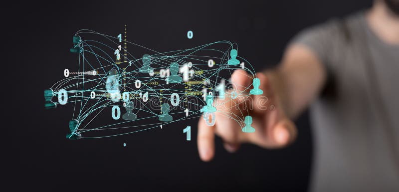 A Lines Connected with Dots As Social Communication Concept Stock Image ...