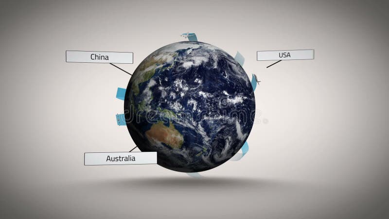 Lines Showing Countries Connecting on World Map Stock Video - Video of ...