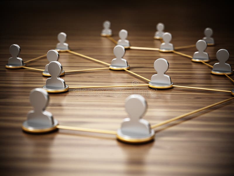 Lines Connecting White 3D Head Symbols. Connectivity and Network ...