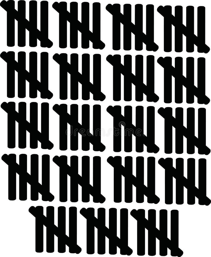 95 Lines Counting - Ninety-five Stock Vector - Illustration of numbers ...