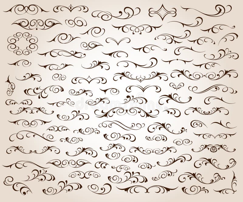 Lines Dividers Page Decoration.Vector . Vector Illustration.Brown Stock ...