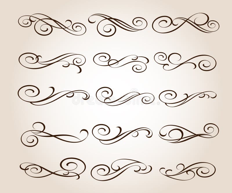 Lines Dividers Page Decoration.Vector . Vector Illustration.Brown Stock ...