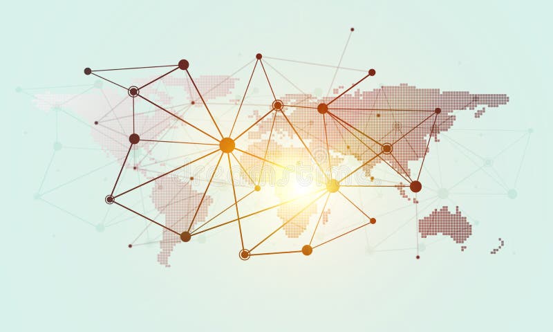 Lines and Dots As Networking Idea Drawn on White Background Stock ...