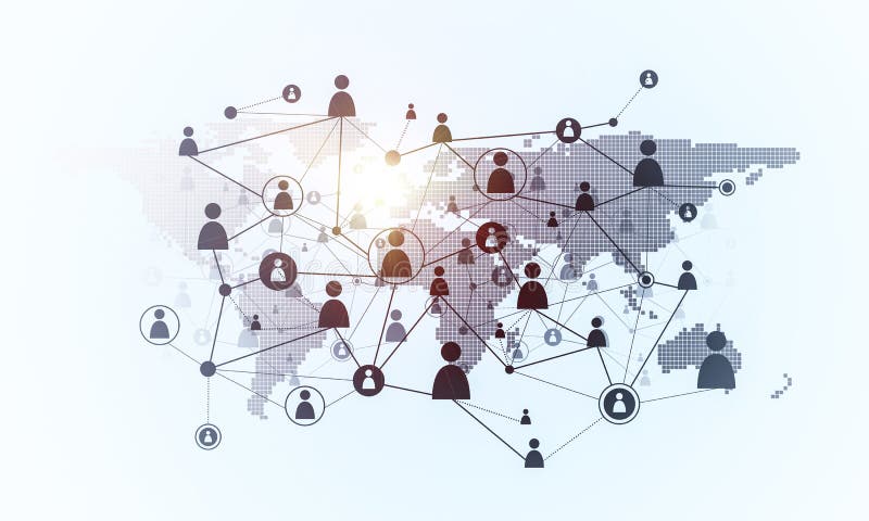 Lines and Dots As Networking Idea Drawn on White Background Stock ...