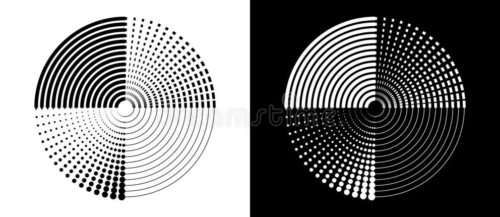 Lines and Dots in Circle Abstract Background. Dynamic Transition ...