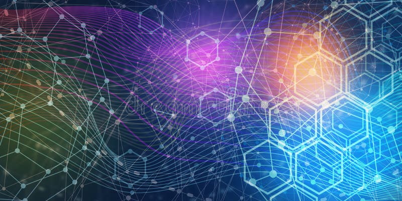 Lines with Dots Connected Style Technology Background Stock Photo ...